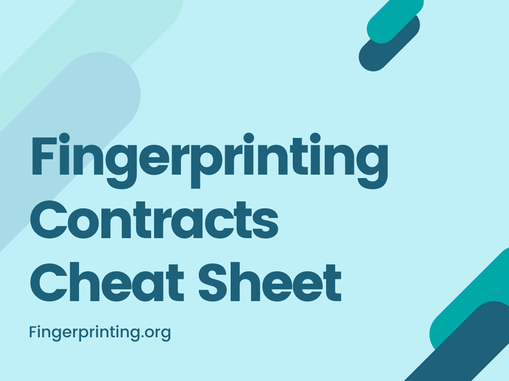 Fingerprinting Contracts Cheat Sheet — Identity Screening Solutions